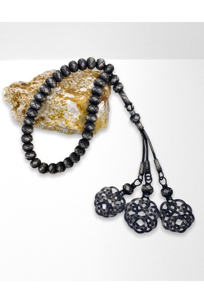 Kazzaze Aşk Düğümü Oksitli Gümüş Kazaziye Tesbih