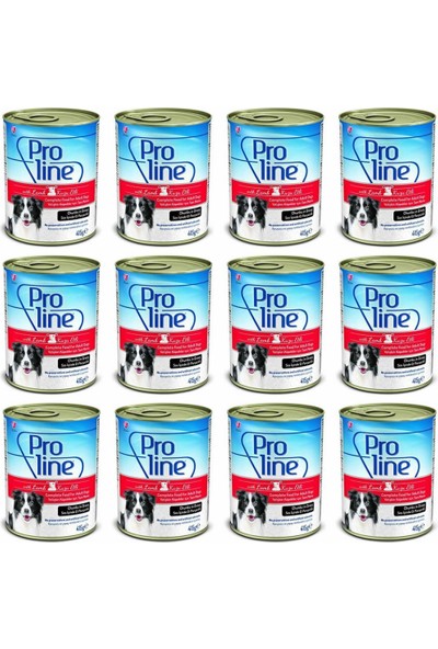 Pro Line Kuzulu Et Parçacıklı Köpek Konservesi 415 gr 12 Adet