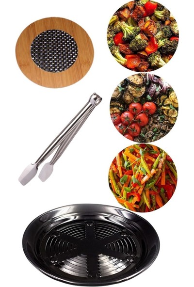 Troyan 1868 32 cm. Büyük Boy Pratik Közleme Tavası & Paslanmaz Mangal Maşası & Bambu Nihale Troyan 1868 32 cm. Büyük Boy Pratik Közleme Tavası & Paslanmaz Mangal Maşası & Bambu Nihale