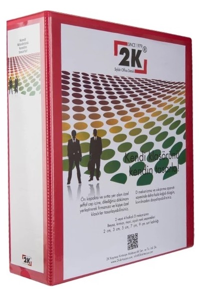 2K 4 Halkalı Klasör 7 cm Kırmızı