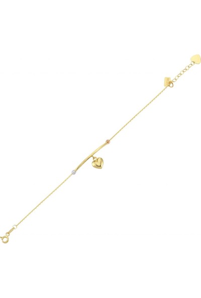 Koçak 14 Ayar Kalp Figürlü Altın Bileklik