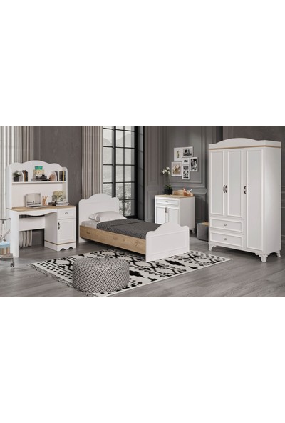 Baby Darling Mdf Alessa Genç Odası Meşe (4 Parça) Baby Darling Mdf Alessa Genç Odası Meşe (4 Parça)