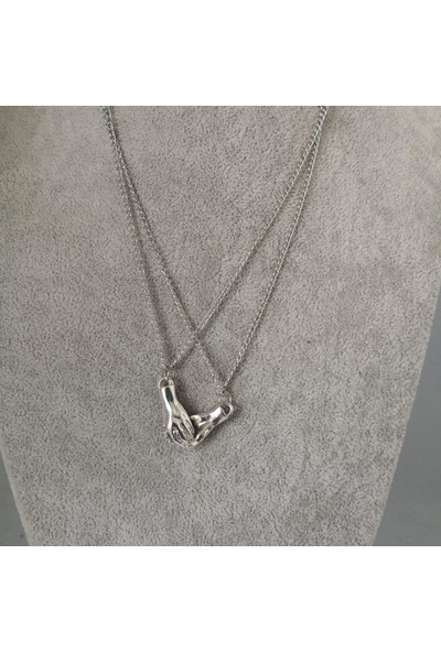 BabilStore Mıknatıslı Çift Sevgili Kolyesi 2'li Çelik El Figürlü Kolye BabilStore Mıknatıslı Çift Sevgili Kolyesi 2'li Çelik El Figürlü Kolye