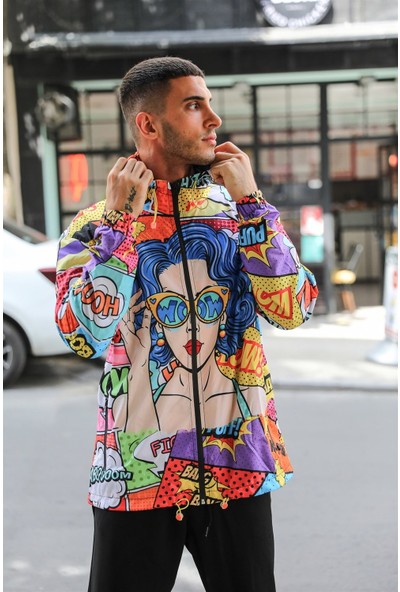 Rocqerx R-1919 Pow Desenli Dijital Baskılı Rüzgarlık