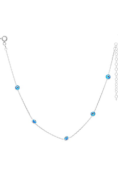 Midyat Nurtaş Gümüş Nazarlıklı 925 Ayar Kadın Gümüş Halhal Midyat Nurtaş Gümüş Nazarlıklı 925 Ayar Kadın Gümüş Halhal