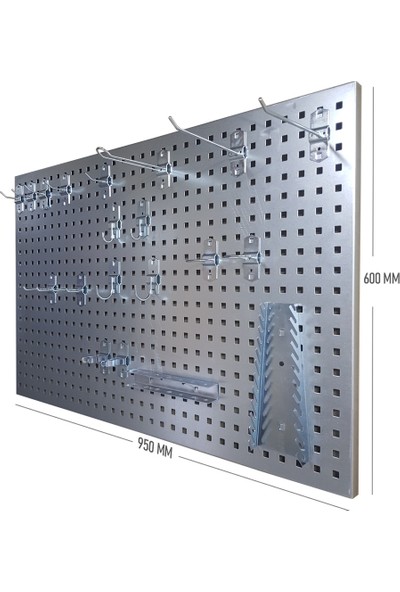 Galvaniz Askı Panosu ve Kanca Seti Galvaniz Askı Panosu ve Kanca Seti