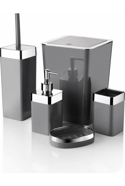 Queen's Kitchen 5 Parça Akrilik Metalize Kaplamalı Lüx Banyo Seti Queen's Kitchen 5 Parça Akrilik Metalize Kaplamalı Lüx Banyo Seti