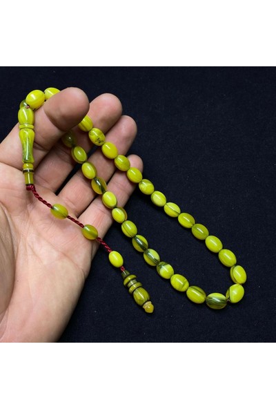 İzmur Tesbih Çubuk Malzeme Usta Işi Sistemli Beyzi Model 9-11MM Sıkma Kehribar Tesbih