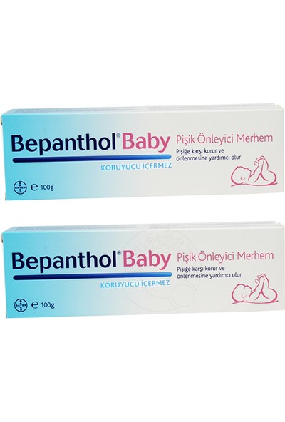 Bepanthol Baby Pişik Önleyici Merhem 100 gr 2 Adet Bepanthol Baby Pişik Önleyici Merhem 100 gr 2 Adet