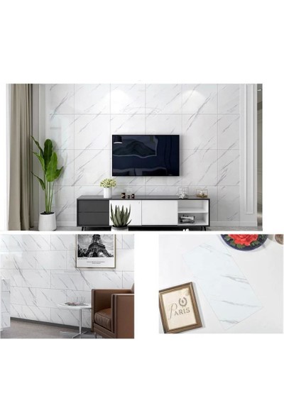 Renkli Duvarlar Yapışkanlı Beyaz Mermer Desen 1 Adet 30X60 cm Zemin Duvar Döşeme Paneli Renkli Duvarlar Yapışkanlı Beyaz Mermer Desen 1 Adet 30X60 cm Zemin Duvar Döşeme Paneli