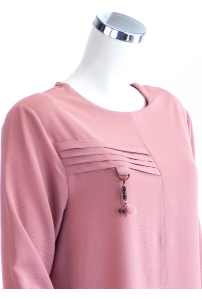 Oppland Kadın Anne Butik Tunik Bahar Püskülü Detaylı Yuvarlak Yaka Rahat Kesim Aerobin Kumaş Oppland Kadın Anne Butik Tunik Bahar Püskülü Detaylı Yuvarlak Yaka Rahat Kesim Aerobin Kumaş