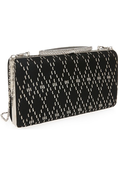 Gönülden Işlemeler Tel Kırma Siyah Çanta