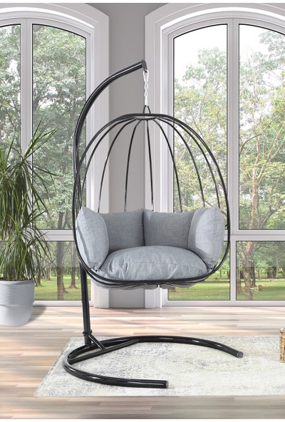 Mordeka Bahçe Balkon Salıncağı Siyah Salıncak Mordeka Bahçe Balkon Salıncağı Siyah Salıncak