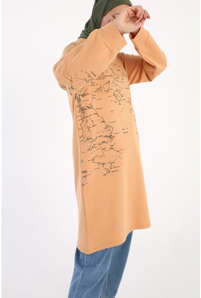 ALLDAY Reglan Kol Baskılı Sweat Tunik