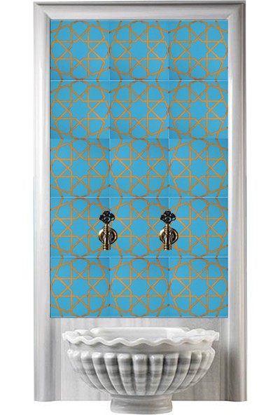 Armada Çini 60X100 cm Sp 89 Turkuaz Metalik Serigraf Türk Hamamı Pano Armada Çini 60X100 cm Sp 89 Turkuaz Metalik Serigraf Türk Hamamı Pano