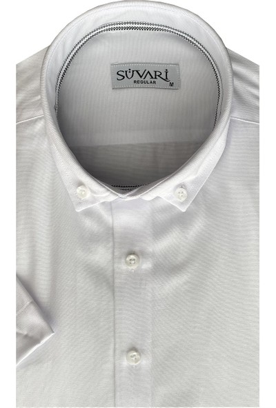 Süvari Bol Kesim Oxford Kısa Kollu Beyaz Erkek Gömlek Süvari Bol Kesim Oxford Kısa Kollu Beyaz Erkek Gömlek
