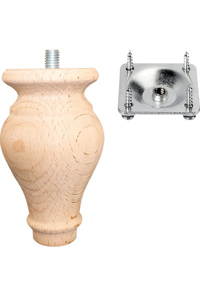 Turan Ahşap Koltuk Ayağı - Sehpa Ayağı - Baza Ayağı- Mobilya Ayağı -Ahşap Ayak / Uzunluk:10 cm / Çap:5.5 cm