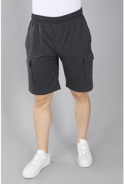 Arlin Erkek Beli Lastikli Kargo Cepli Antrasit Şort Arlin Erkek Beli Lastikli Kargo Cepli Antrasit Şort