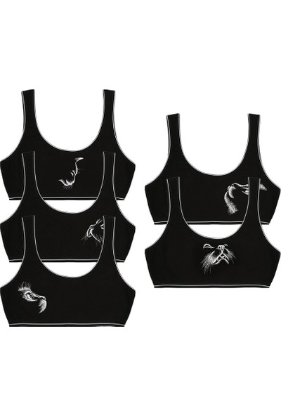 Donella 5'li Siyah Baskılı Genç Kız Body - 6071RM