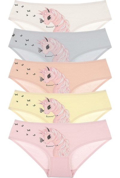 Donella 5'li Renkli Pony Baskılı Kız Çocuk Külot - 4171UM