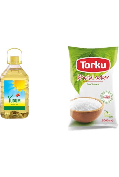 Yudum 4 kg Ayçiçek Yağı + Torku 5 kg Şeker Yudum 4 kg Ayçiçek Yağı + Torku 5 kg Şeker