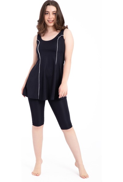 Pemilo Kadın Şeritli Taytlı Elbise Mayo Lacivert Pemilo Kadın Şeritli Taytlı Elbise Mayo Lacivert