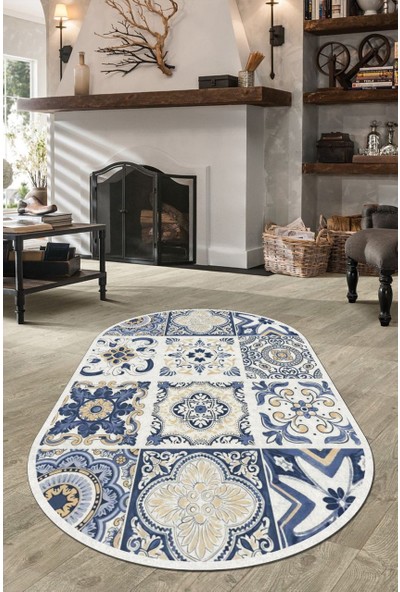 Cappio Halı Lazer Kesim Siyah Motifli Beyaz Halı (Makinada Yıkanabilir Kaymaz DotTaban) - CP537