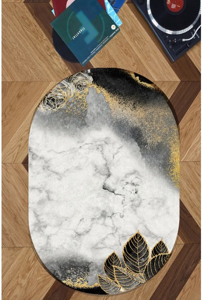 Kristal Desenli Beyaz Halı (Makinada Yıkanabilir Kaymaz DotTaban) - CP589