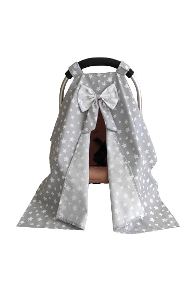 Rosemilla Gri Yıldız Desenli Puset Örtüsü