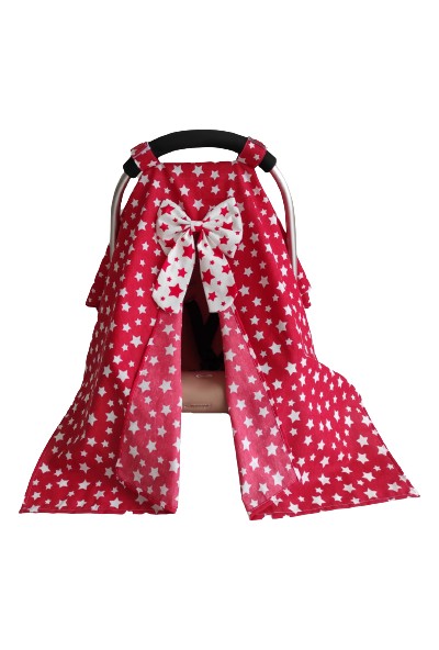 Rosemilla Kırmızı Yıldız Desenli Puset Örtüsü