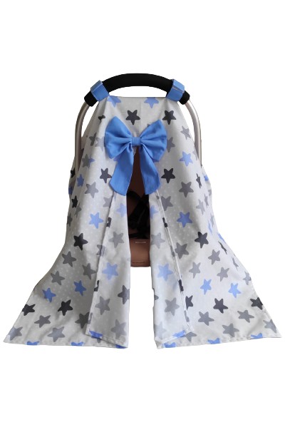 Rosemilla Mavi Beyaz Büyük Yıldız Desenli Puset Örtüsü