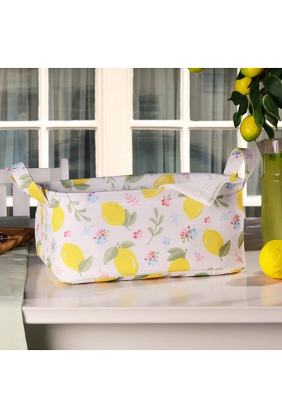 Favore Casa Limon Çok Amaçlı Sepet 30x23x13 cm Sarı