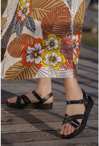 Daxtors Çeşme Hakiki Deri Kadın Sandalet