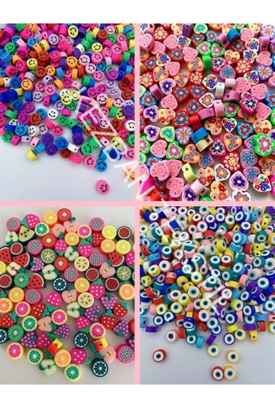 Kezban Tekstil 100 Adet 10MM Polimer Kil Fimo Boncuk Seti 25 'li 4 Farklı Desen Boncuk Takı Yapımı Kezban Tekstil 100 Adet 10MM Polimer Kil Fimo Boncuk Seti 25 'li 4 Farklı Desen Boncuk Takı Yapımı