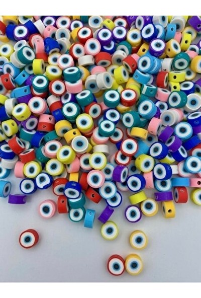 Kezban Tekstil 25 Adet 10MM Polimer Kil Fimo Karışık Renkli Nazar Boncuğu,göz Figür Boncuk,takı Yapımı Kezban Tekstil 25 Adet 10MM Polimer Kil Fimo Karışık Renkli Nazar Boncuğu,göz Figür Boncuk,takı Yapımı