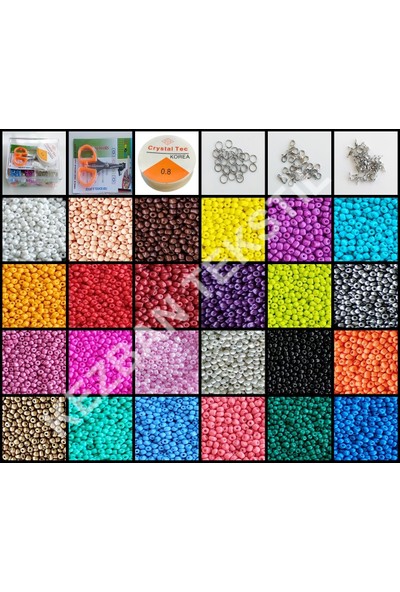 Kezban Tekstil Takı Yapım Malzemesi Başlangıç Kum Boncuk Seti 30 Çeşit Kezban Tekstil Takı Yapım Malzemesi Başlangıç Kum Boncuk Seti 30 Çeşit