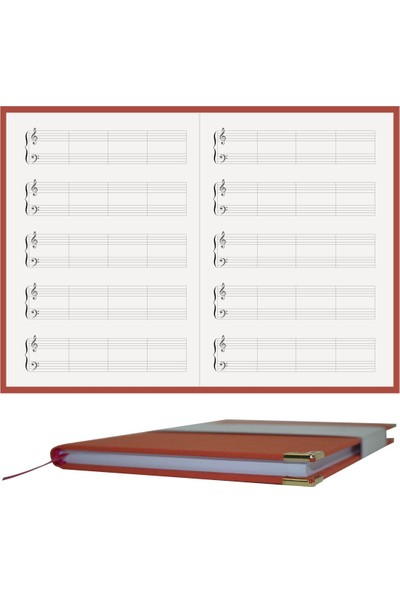Bi Defter Piyano Nota Defteri Çift Porteli Kesik Çizgili Sol Fa Anahtarlı El Yapımı El Dikişi Bi Defter Piyano Nota Defteri Çift Porteli Kesik Çizgili Sol Fa Anahtarlı El Yapımı El Dikişi
