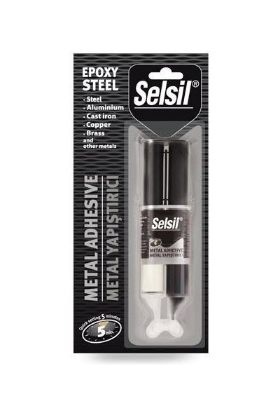 Selsil Epoksi Metal Yapıştırıcı Enjektör 5 Dakika 28 gr