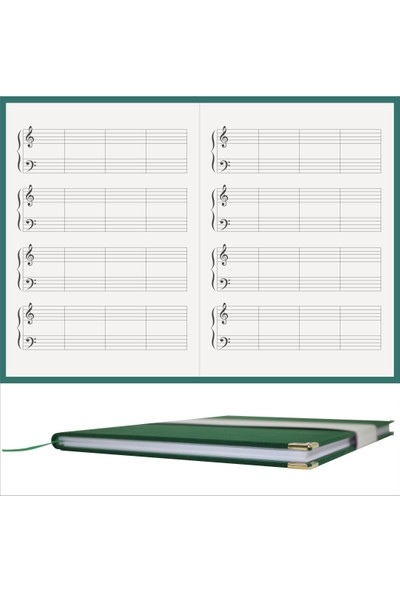 Bi Defter Piyano Nota Defteri Çift Porteli Kesik Çizgili Sol Fa Anahtarlı El Yapımı El Dikişi Bi Defter Piyano Nota Defteri Çift Porteli Kesik Çizgili Sol Fa Anahtarlı El Yapımı El Dikişi
