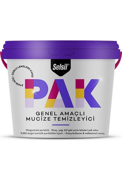 Selsil Pak Genel Amaçlı Mucize Temizleyici 500 gr Selsil Pak Genel Amaçlı Mucize Temizleyici 500 gr