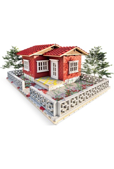 Eshel Maket Sahil Villa - Kırmızı Cephe - 1:24 Ölçek Eshel Maket Sahil Villa - Kırmızı Cephe - 1:24 Ölçek