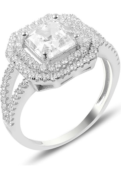 Söğütlü Silver Gümüş Baget Taşlı Yüzük