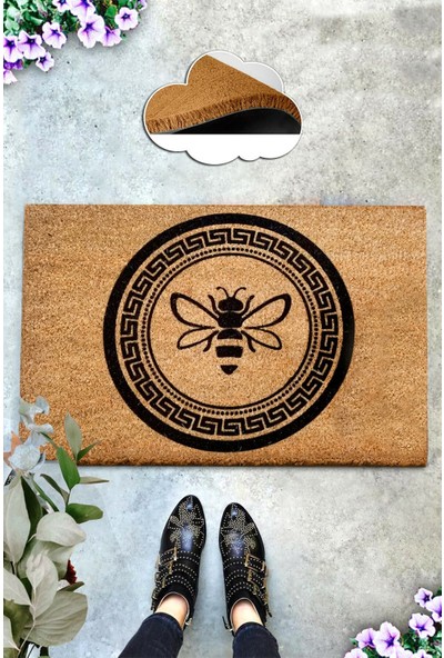 England London Polo Club 40 x 60 Cm. Coco Aryan Doğal Koko Paspas, Kıl Kapı Önü Paspası