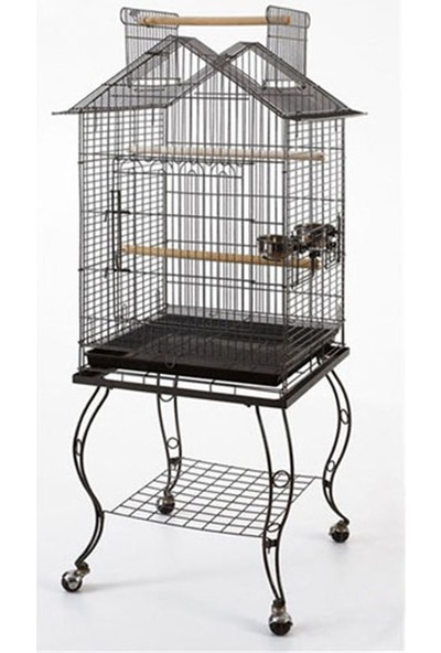 EuroGold Sehpalı Papağan Kafesi Siyah