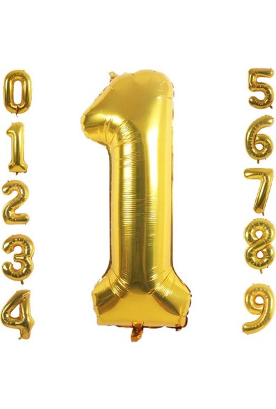 Patladı Gitti 1 Bir Rakam Gold Folyo Balon 34 Patladı Gitti 1 Bir Rakam Gold Folyo Balon 34