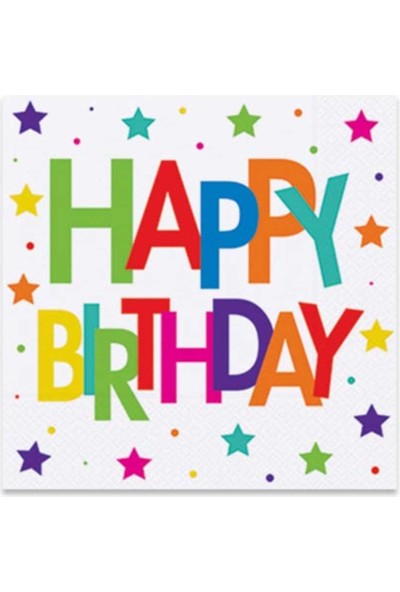 TT Tahtakale Toptancıları Happy Birthday Peçete Superstar Temalı 33X33 cm (16 Adet) TT Tahtakale Toptancıları Happy Birthday Peçete Superstar Temalı 33X33 cm (16 Adet)