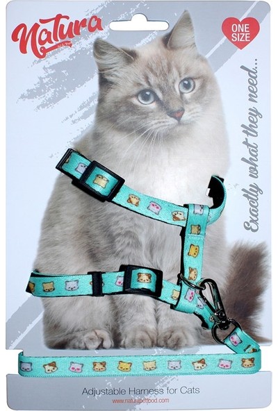 Natura Yetişkin Kedi Bel Tasması - Kedi Desenli