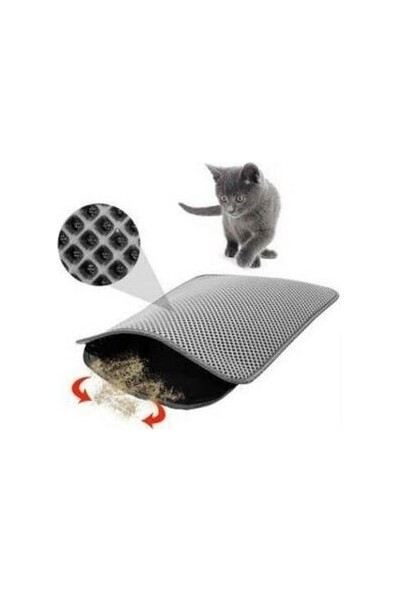 Pet Time Mia Cat Kedi Kumu Paspası 45 x 58 cm Gri