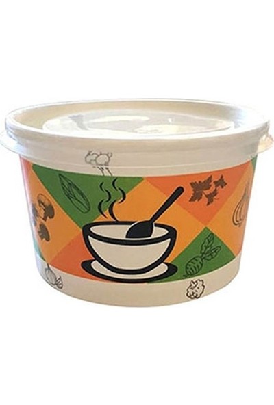 Orego Karton Çorba Kasesi + Kapak 16 Oz 500'LÜ - 1 Koli