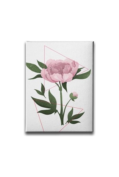 Desenlio Pembe Çiçek Canvas Tablo MİND238